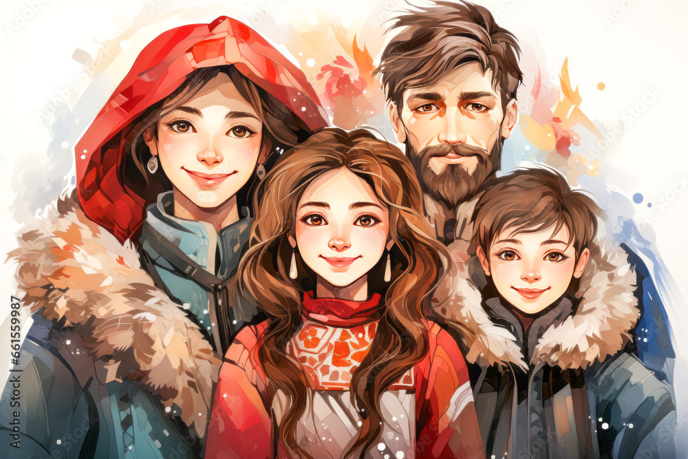 Russian family in traditional dress, across generations Stock ...