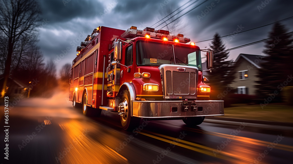 Fire truck rushing to scene of emergency , Stock Illustration | Adobe Stock