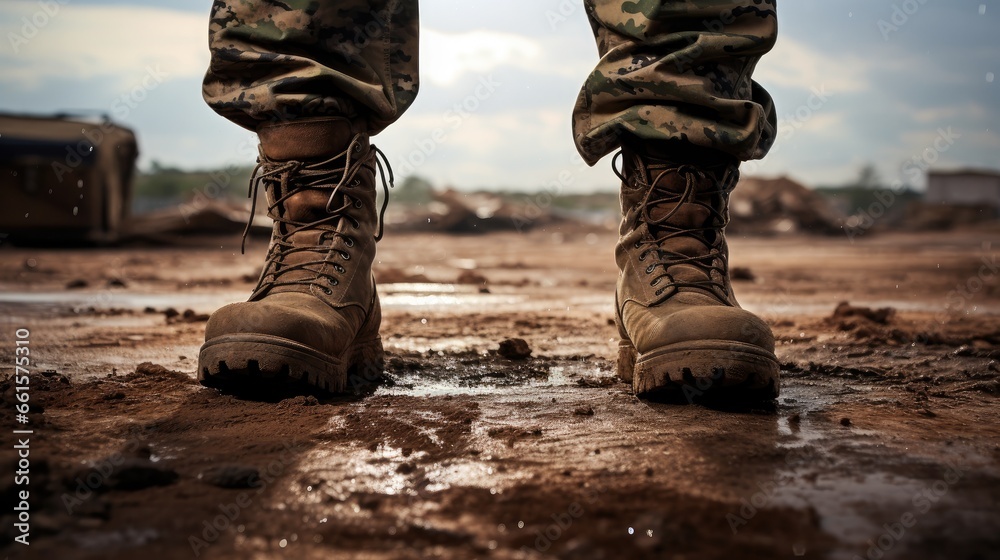 Israel Defense Force reserve duty soldiers with a focus on their sturdy ...