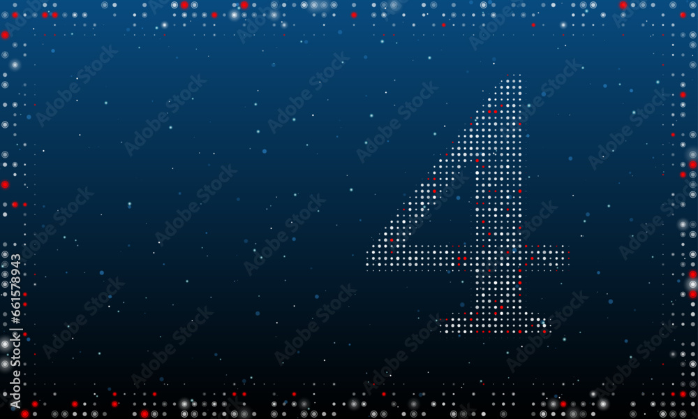 On the right is the number four symbol filled with white dots ...