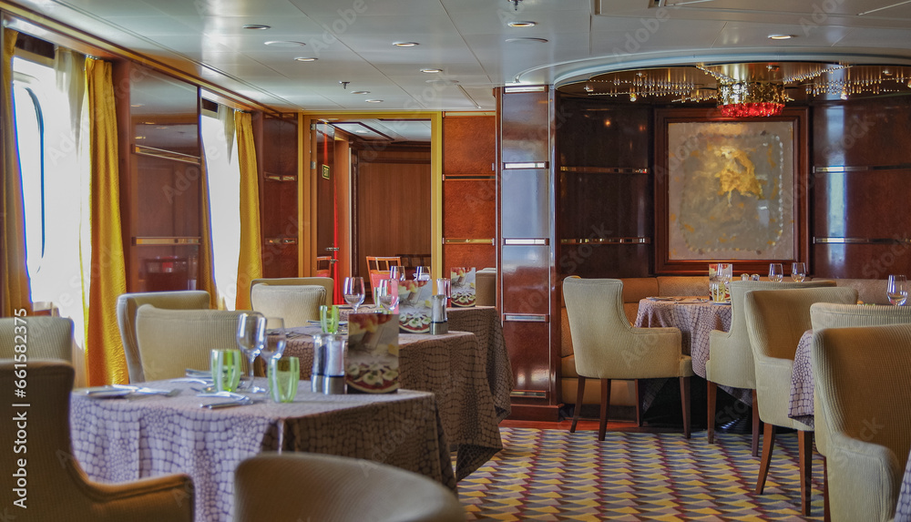 Elegant ocean view dining room a la carte restaurant onboard luxury ...