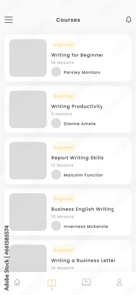 Language Learning, Online Classes and English Courses Mobile App UI Kit ...