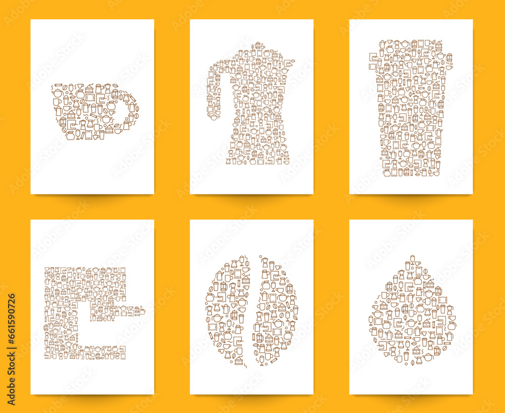 Coffee abstract background for banner, poster, cover in fashion minimal ...