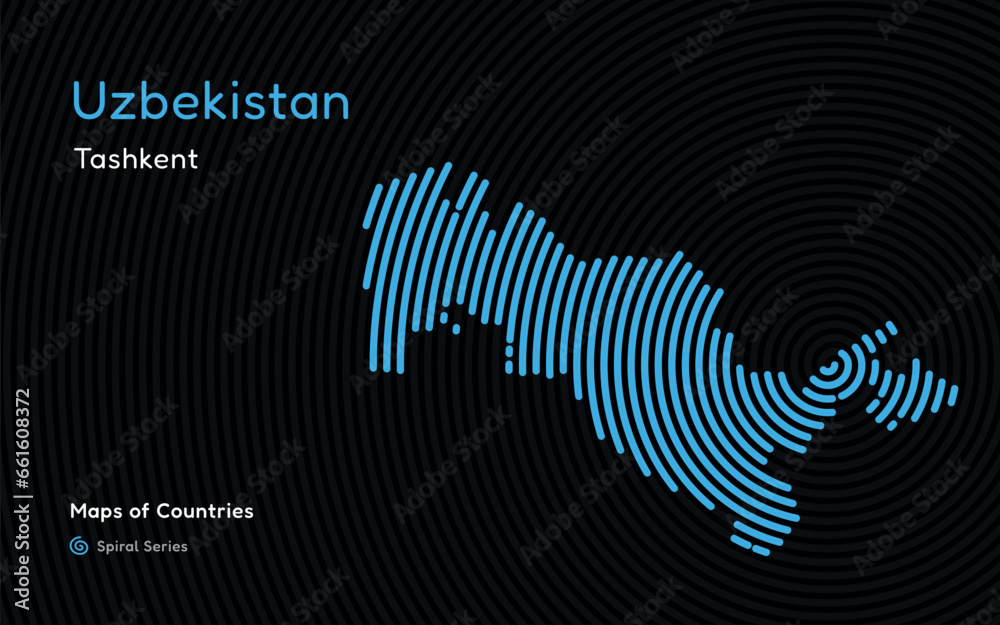 Creative map of Uzbekistan, Political map. Tashkent. Capital. World ...