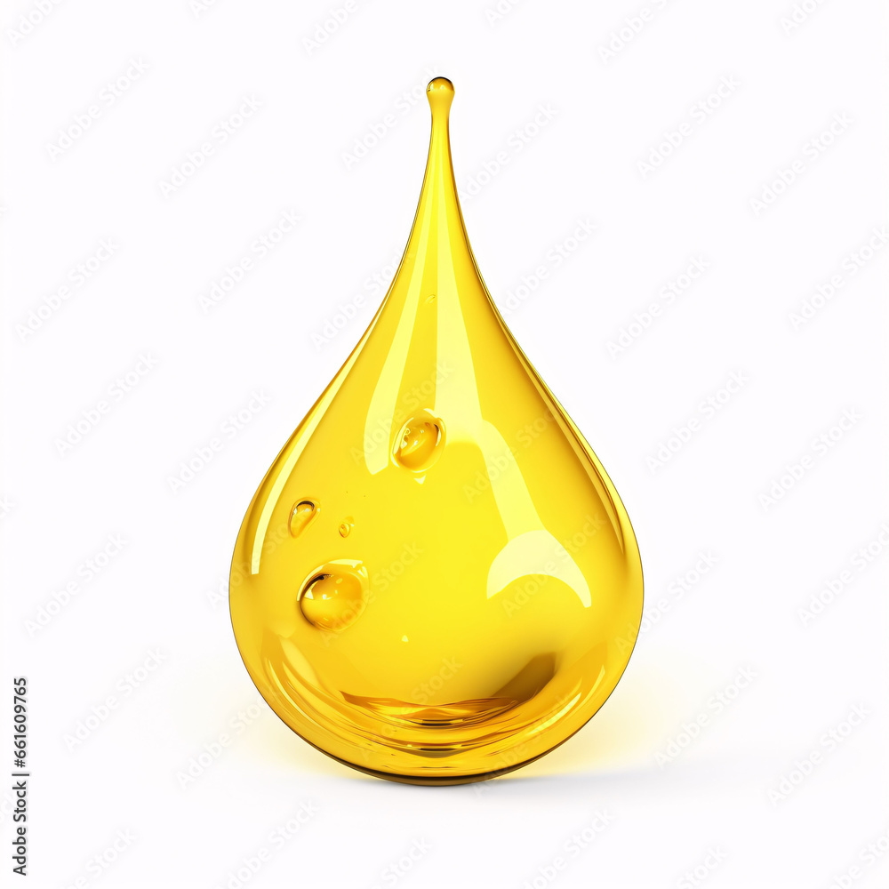 Honey, serum or cooking oil drop isolated on white background with ...