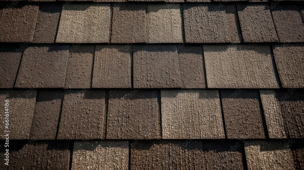 Installation of architectural asphalt shingles on roof's edge captured ...