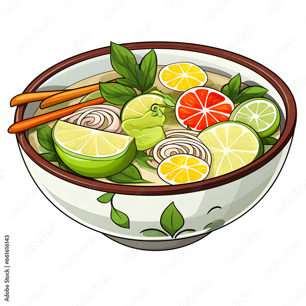cartoon clipart of Pho, food clipart, transparent background, isolated ...