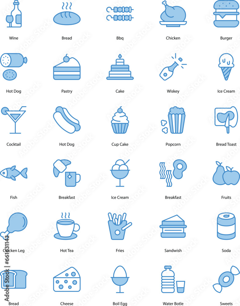 Food and Drink icons set, food icons, drink icons, foody, drink ...