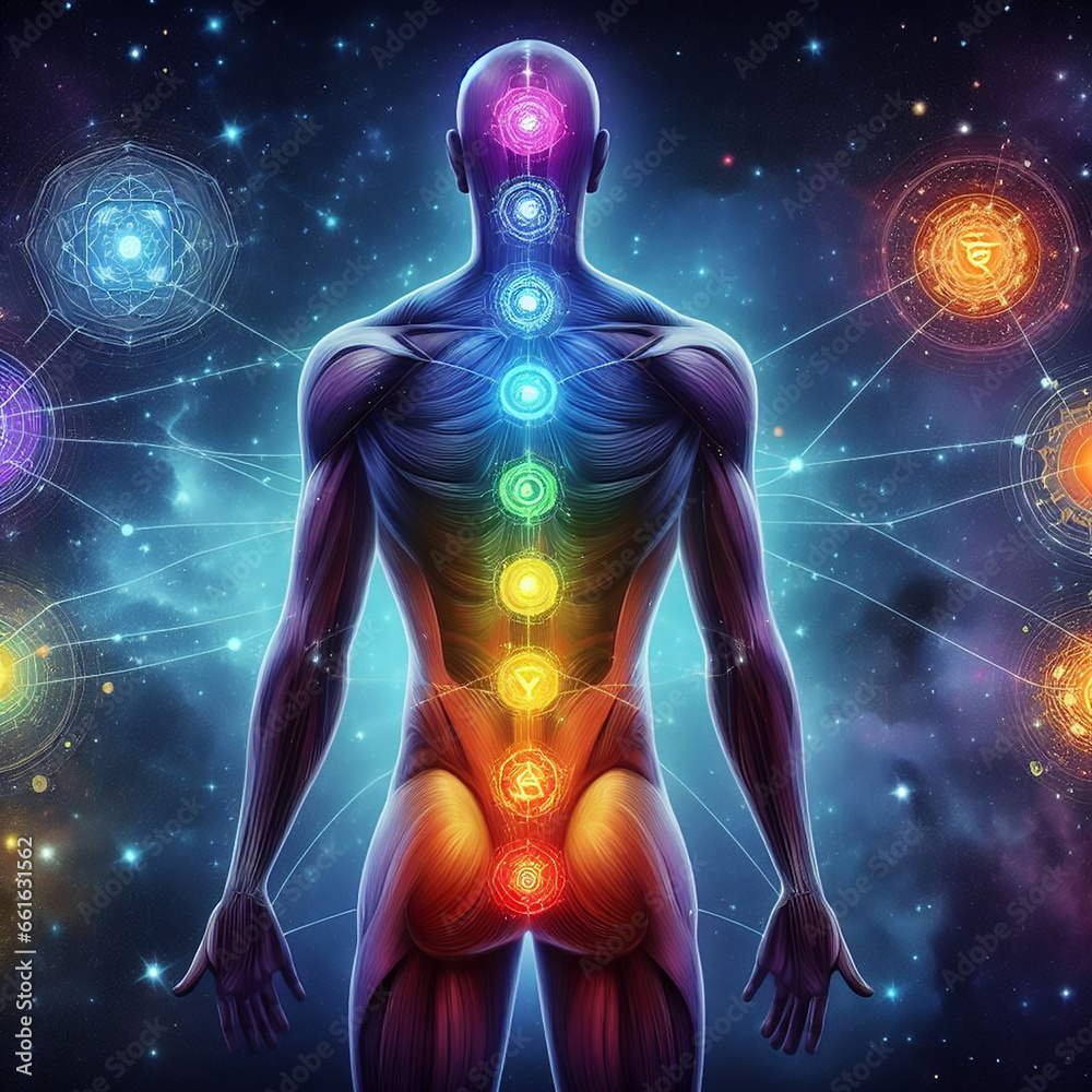 7 Chakras human body, Yoga meditation, aura, spiritual and Yin Yang ...