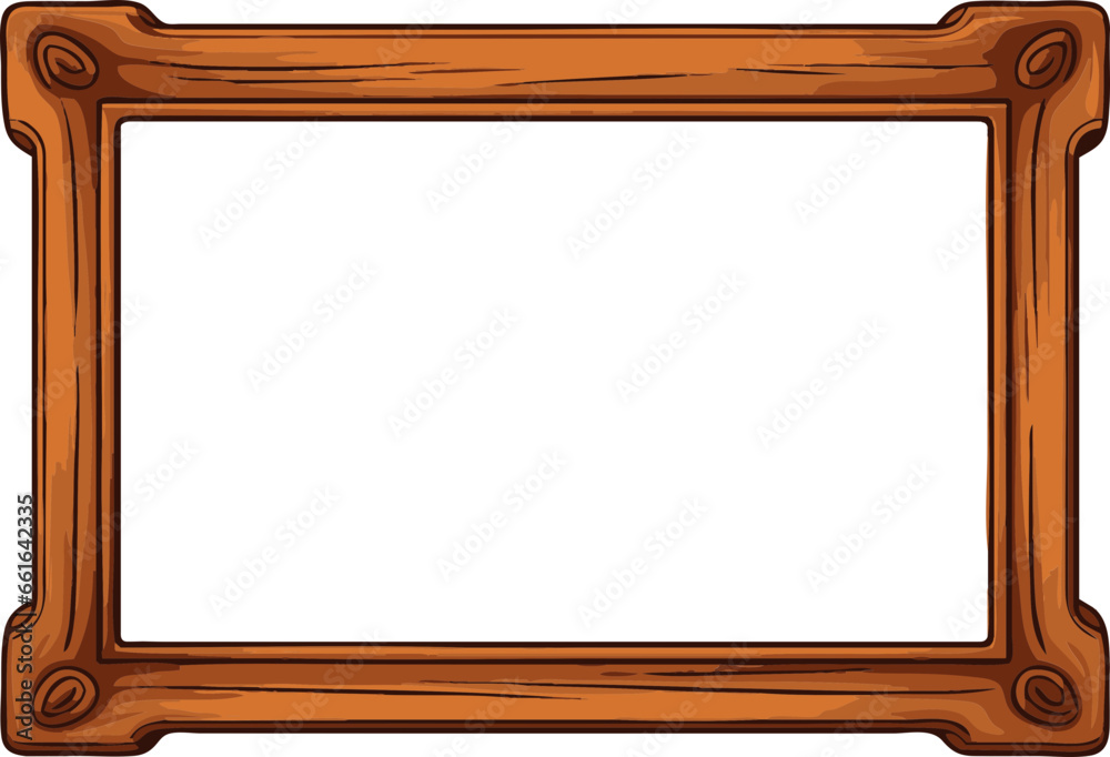 wooden cartoon style vector photo svg illustration Stock Vector | Adobe ...
