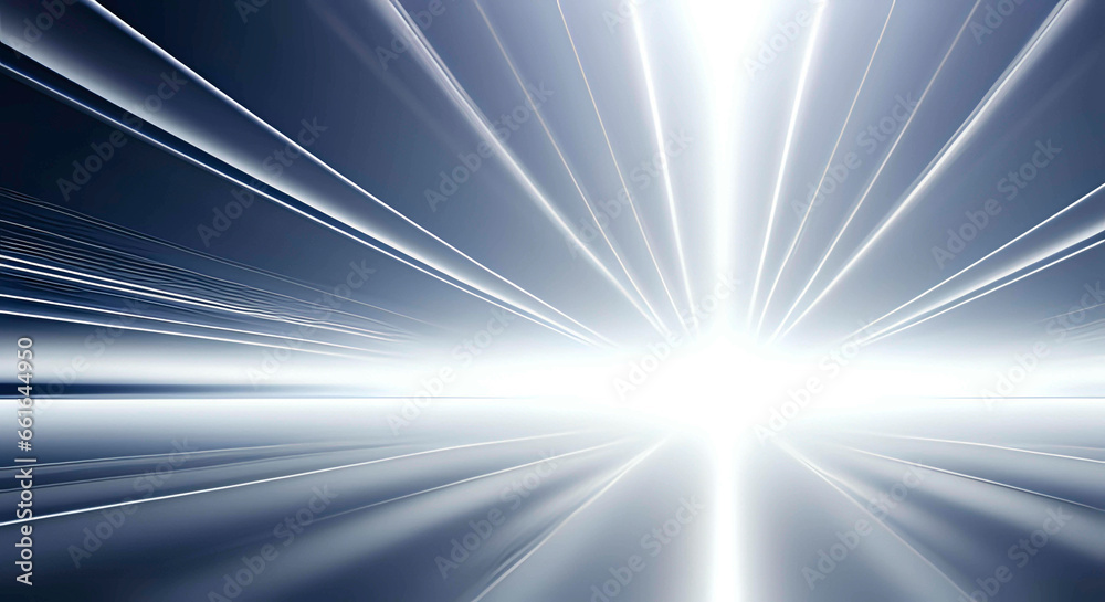 Abstract background of silver beams of glowing energy. AI Generated ...