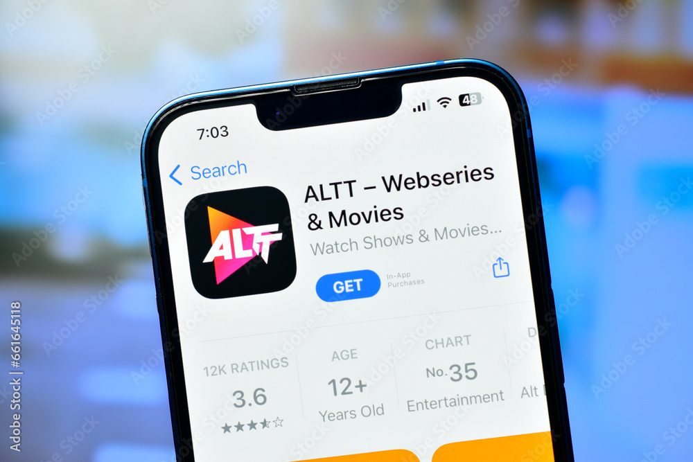New Delhi, India 10 September 2023:- ALTT Bajali app on iphone used to ...