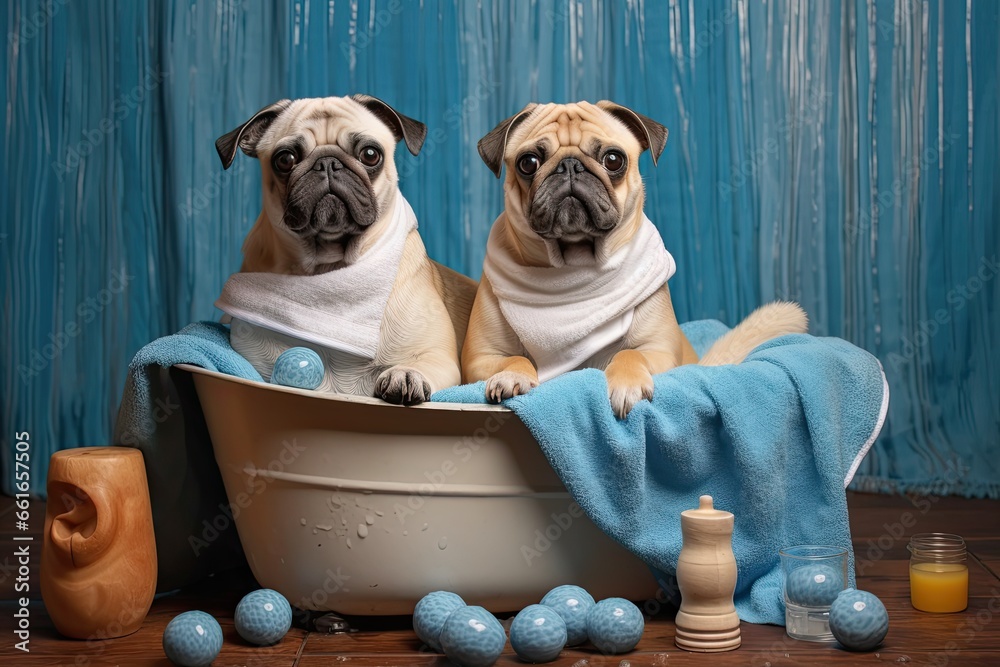 Pugs in a Bath: Captivating Photos of Pugs with Diverse Expressions ...