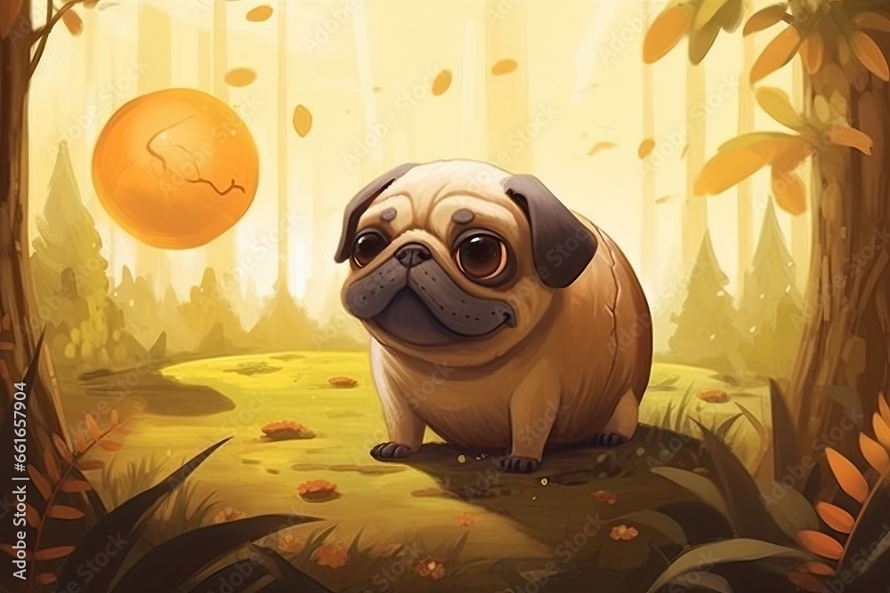 Pug Drawings: A Cute Illustration Series Featuring the Charming Pug as ...