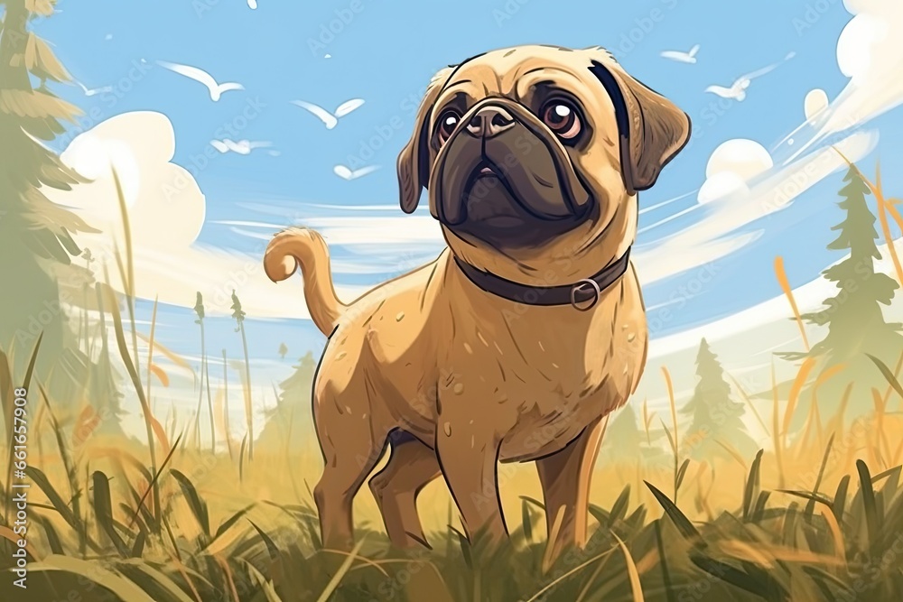 Pug Drawings: Cute Illustration Series Featuring the Adorable Pug as ...
