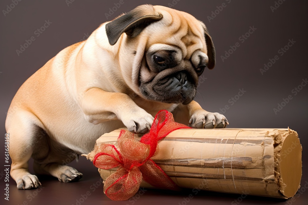 Pug Happy Birthday Images: Unwrapping a Giant Bone-Shaped Present ...