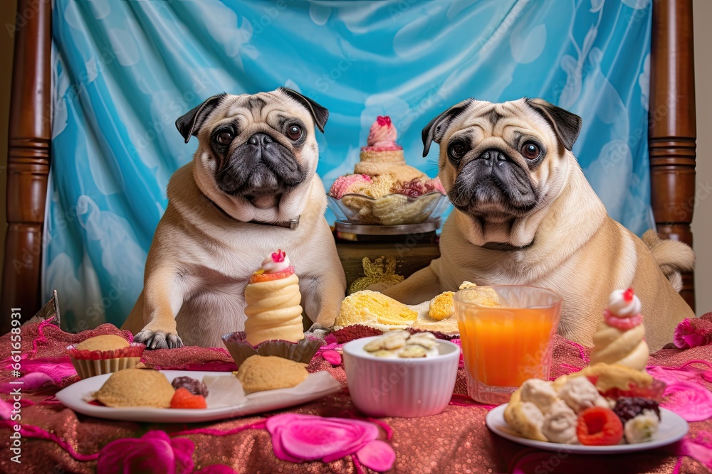 Pug's Birthday Party Photographs: Pugs and Furry Friends Celebrating ...
