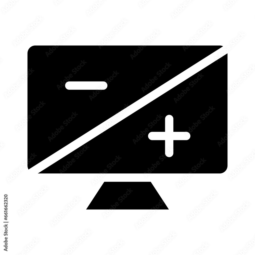 Computer screen settings brightness icon symbol, vector brightness ...