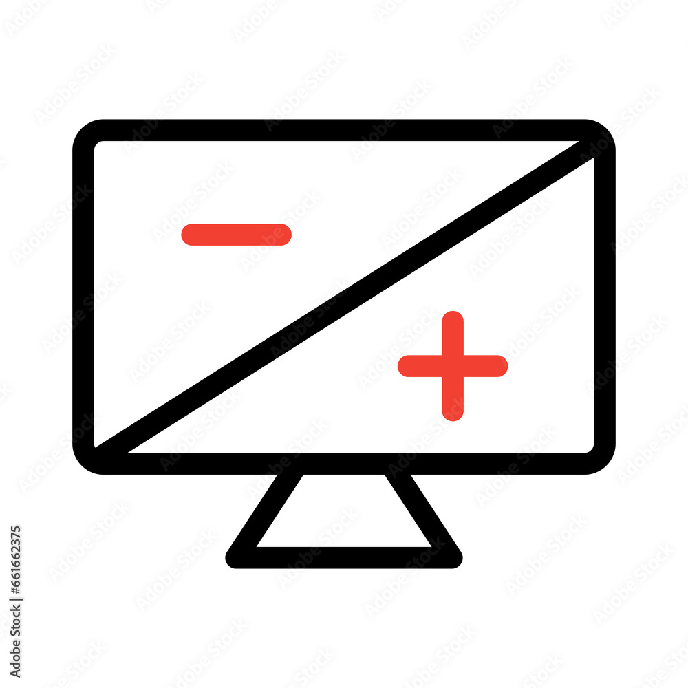 Computer screen settings brightness icon symbol, vector brightness ...