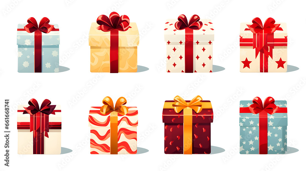 Christmas Gift Package Clipart Set. Collection of colorful gift ...