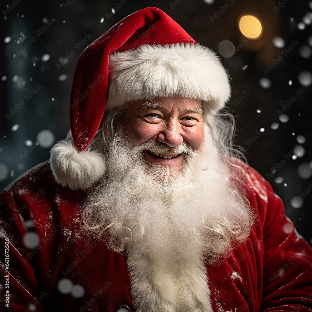 Photoshoot of a hyper realistic Santa Claus in classic red costume in ...