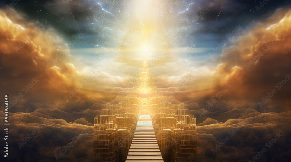 Abstract digital art meditation enlightenment pathway to god heaven ...