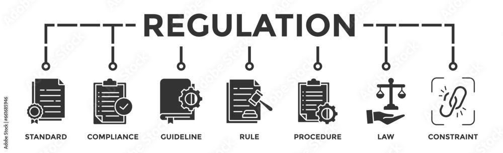 Regulation banner web icon vector illustration concept with icon of ...