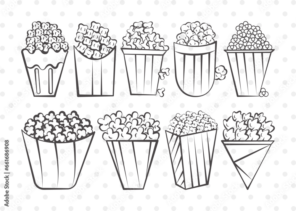 Popcorn SVG Cut File | Movie Popcorn Svg | Cinema Svg | Movie Svg ...