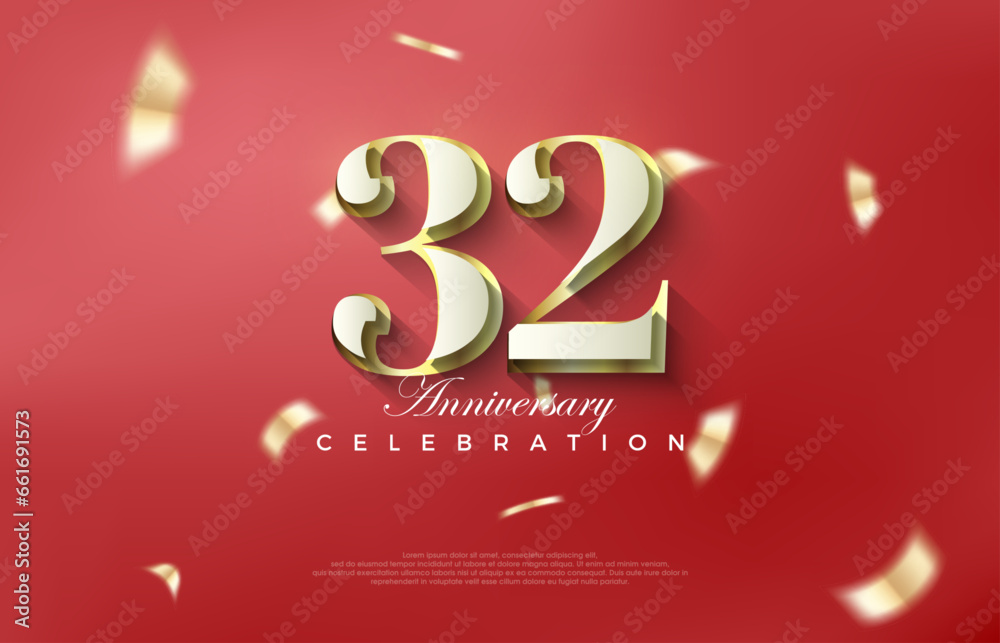 Luxury 32nd anniversary with classic 3d numbers. Premium vector ...