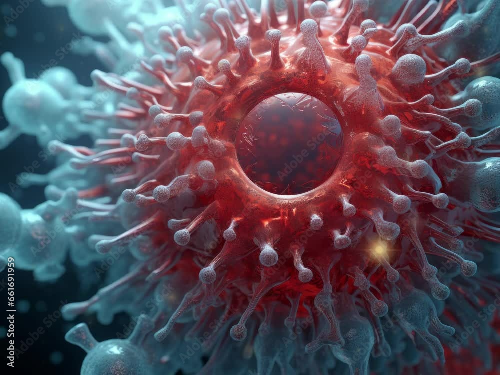 An animation showing a representative corona virus molecule mutating ...