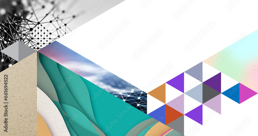 Ultra modern design collage style abstract background with copy space ...