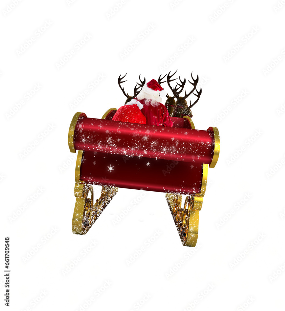 Digital png illustration of back view of santa's sleigh on transparent ...