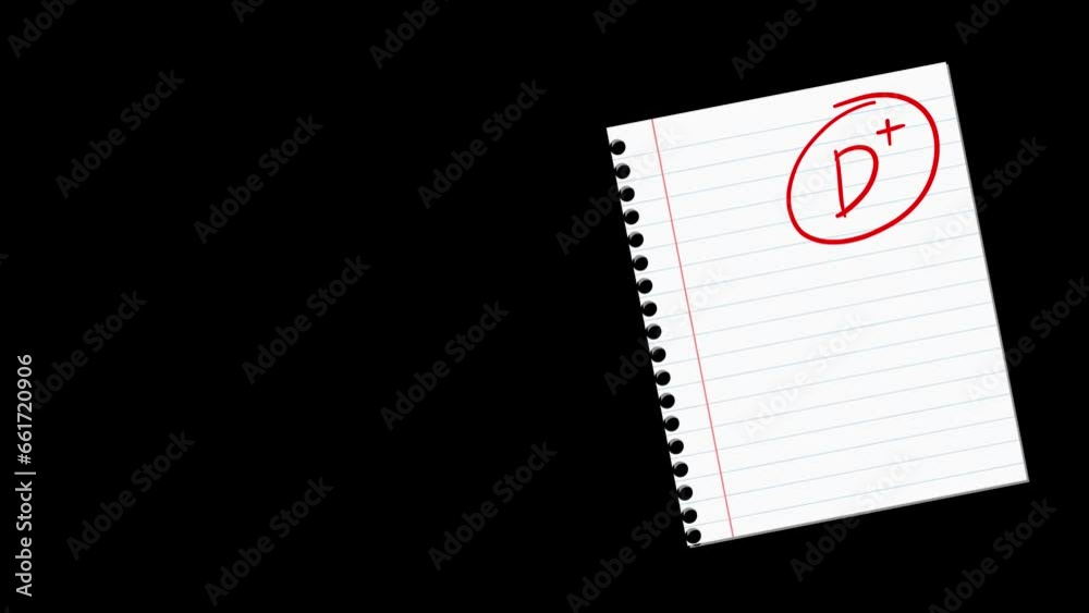 School Student Examination D + Plus Marks Grade Paper Result Stock ...