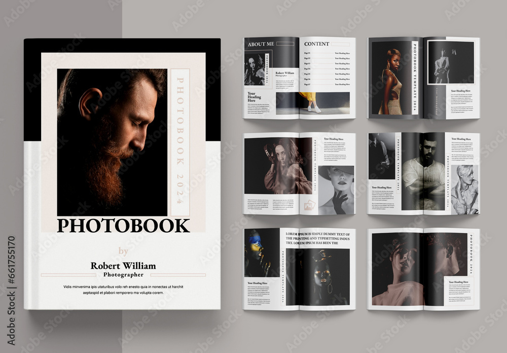 Simple Photographer Photo Book Layout Stock Template | Adobe Stock