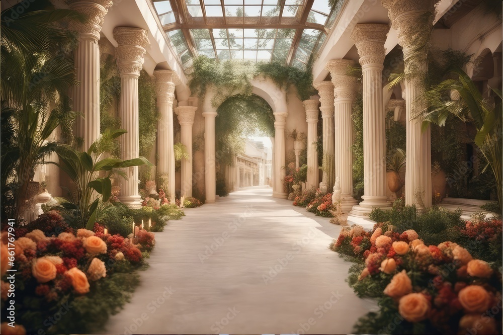 Temple columns wedding digital backdrop photography background wedding ...