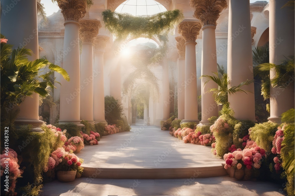 Temple columns wedding digital backdrop photography background wedding ...