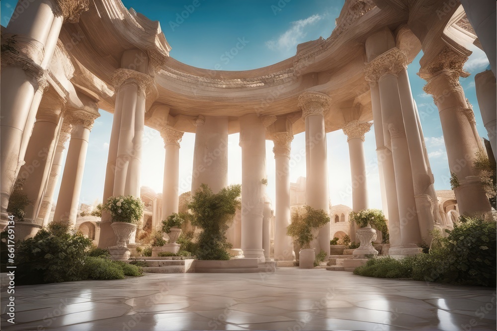 Temple columns wedding digital backdrop photography background wedding ...