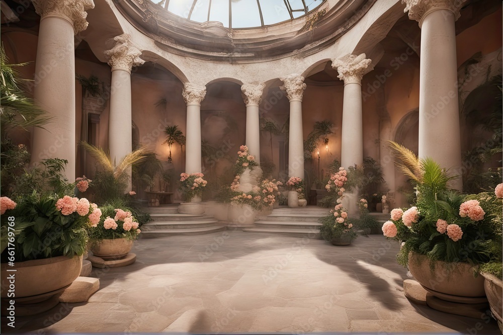 Temple columns wedding digital backdrop photography background wedding ...