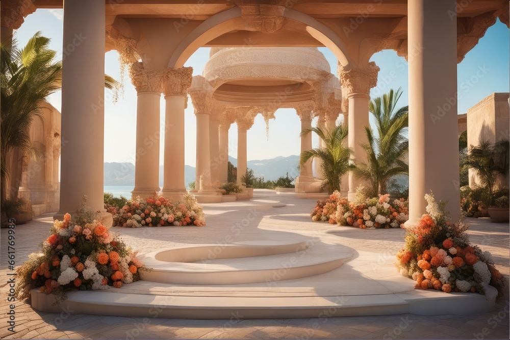 Temple columns wedding digital backdrop photography background wedding ...