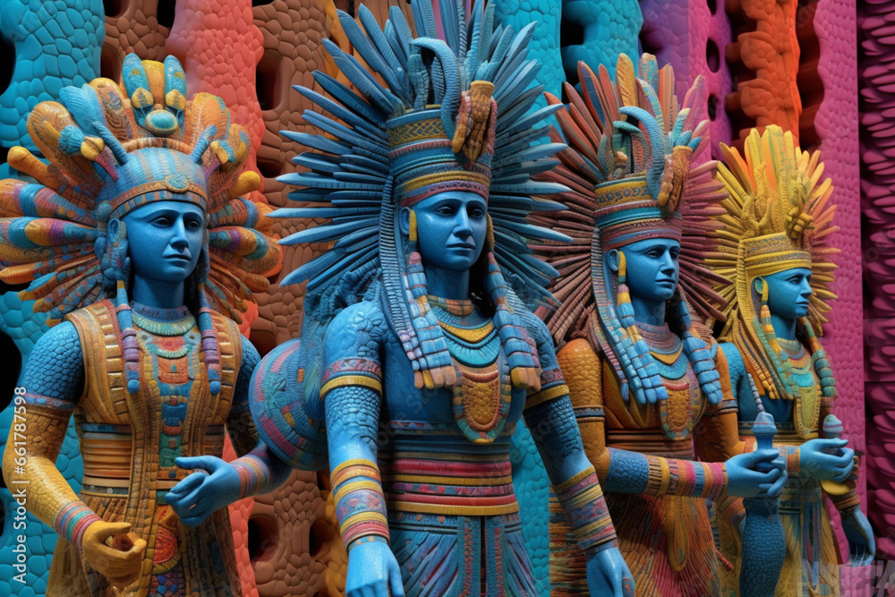 An abstract depiction of Mesopotamian mythological figures, with ...