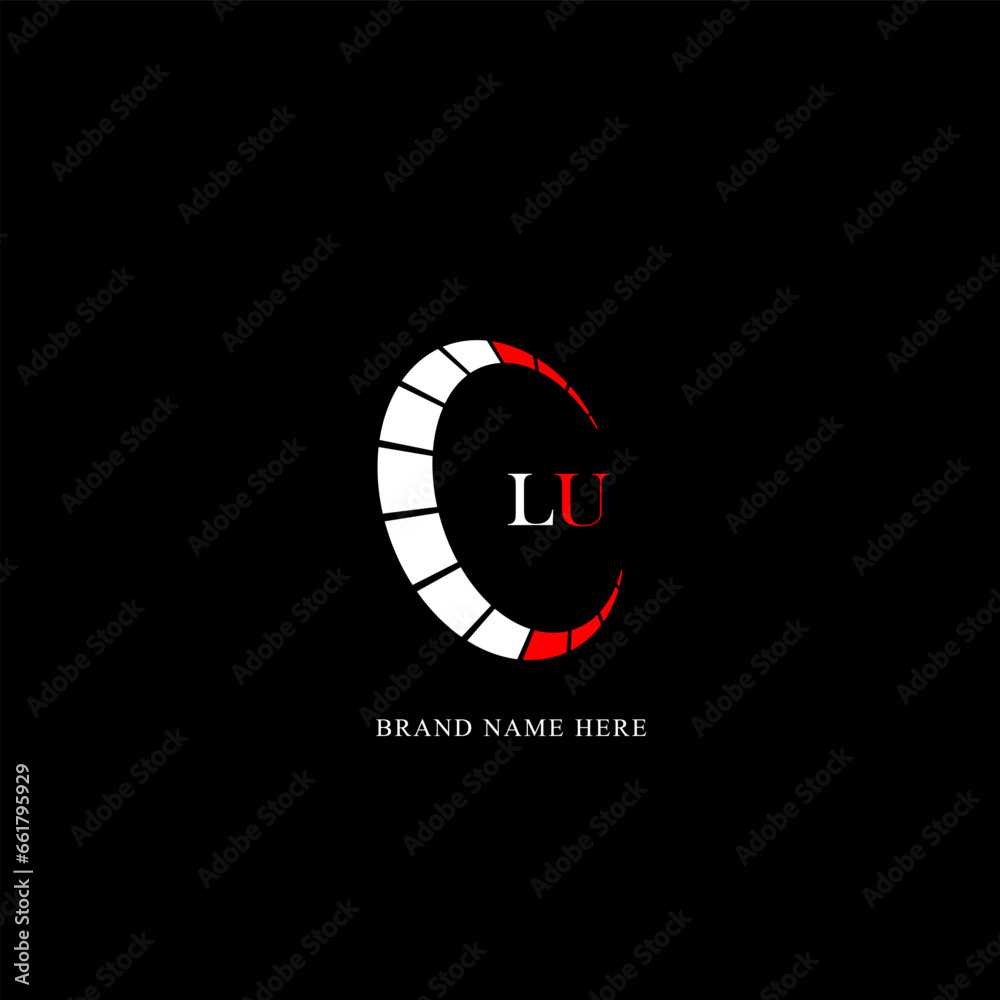 LU circle letter logo design with circle shape. LU ellipse letters with ...