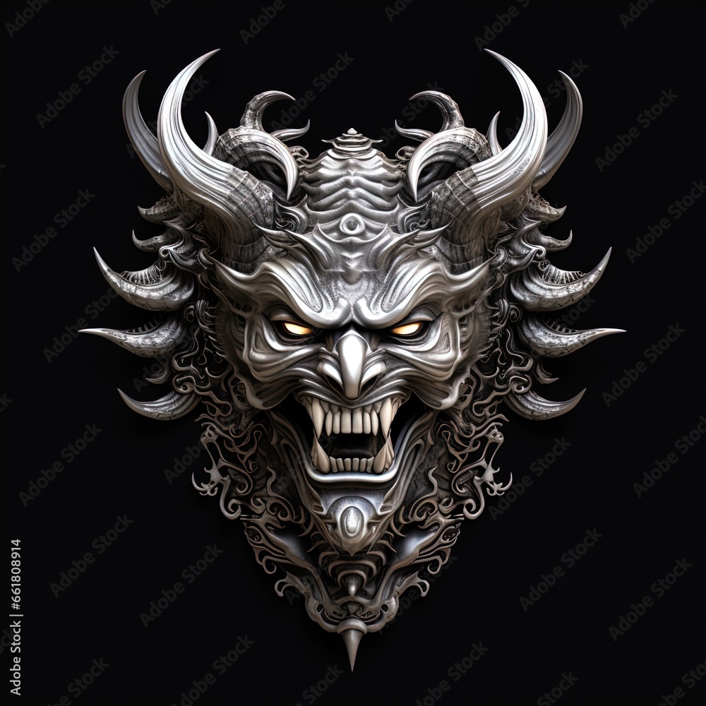 Ferocious demons in silver. Perfect for fantasy, high fantasy, book ...