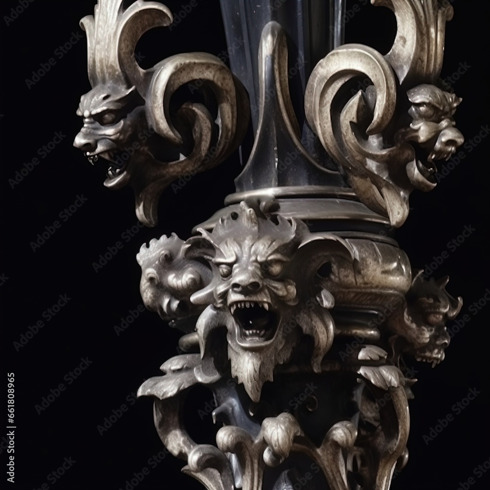 Ferocious demons in silver. Perfect for fantasy, high fantasy, book ...