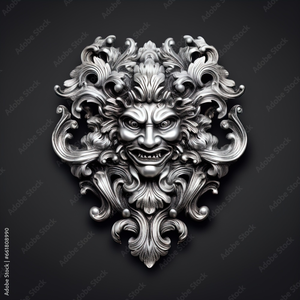 Ferocious demons in silver. Perfect for fantasy, high fantasy, book ...