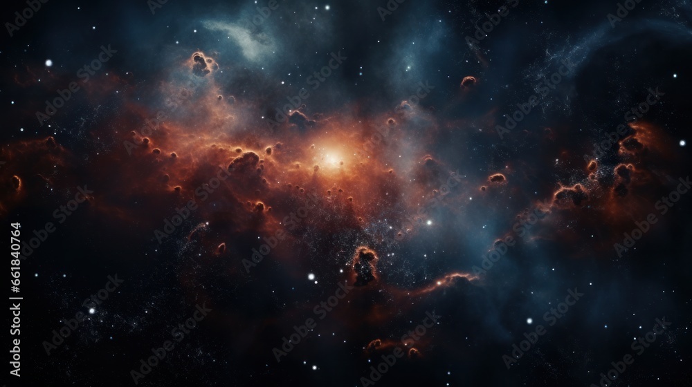 Starfield with nebula. Illustration based on a composite of Hubble ...