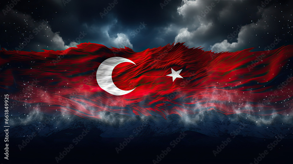Generative AI Animated Montage of Turkey Landscapes - Flag Art Stock ...