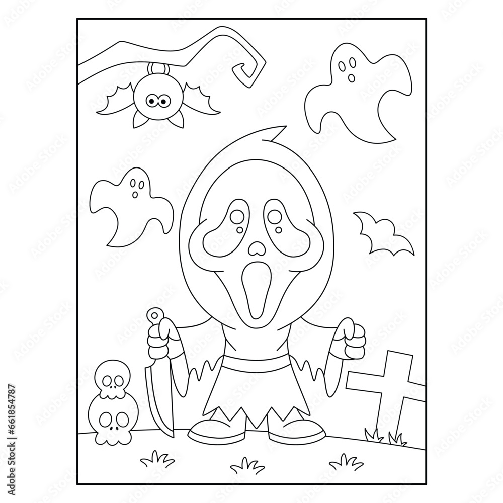 Pastel goth coloring page and white vector cartoon illustration premium ...