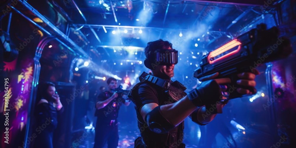 team shooting play, leisure gun weapons and tag sensors, hand edited AI ...