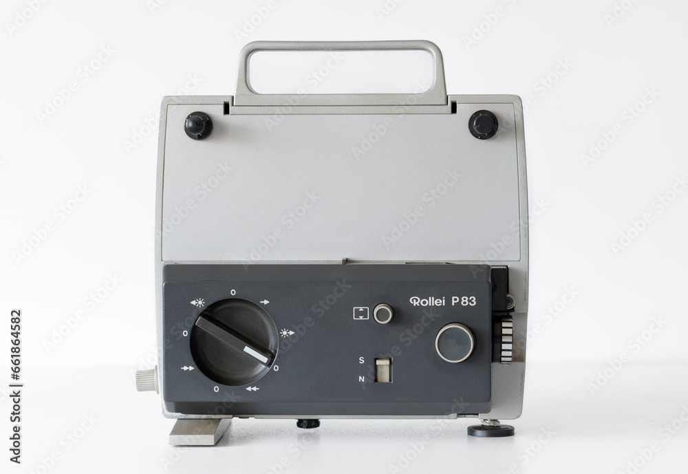 Rollei P83 film projector-control panel view. Authentic film projector ...