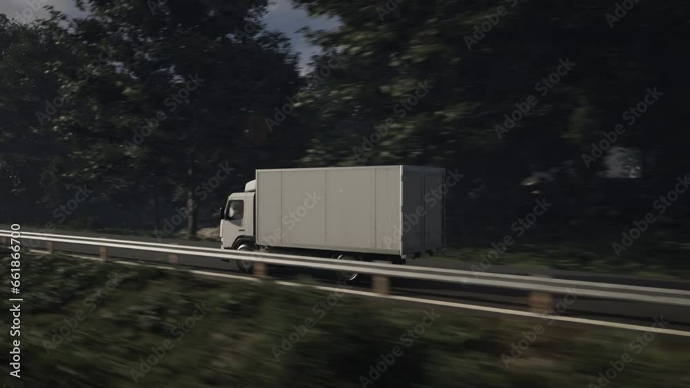White van carrying the export items for the international logistics ...